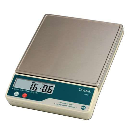 Taylor TE22FT Precision Digital Portion Control Scale, 22 lb x .1 oz ...