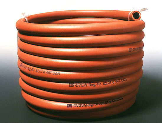 Tubing for gas burners without reinforcement and jacket, DIN DVGW ID ...