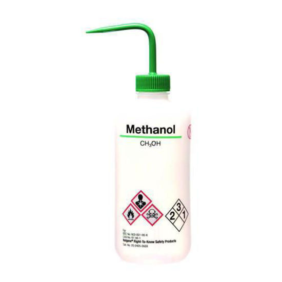 Safety washbottle 500 ml methanol, PE | John Morris Group