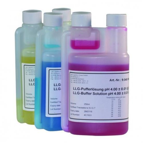 LLG Labware Buffer Solution pH 4.00 ±0.01, Red Coded, 250 mL | John Morris Group