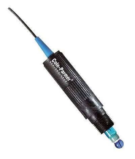 Cole-Parmer In-Line pH Probe, 100Ω RTD, PVDF Housing, Tinned Ends, 0–13 ...