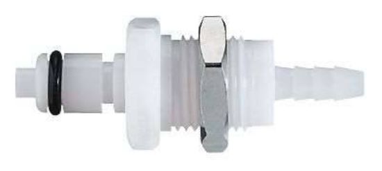 VWR CPC PLCD42004 Panel Mount Hose Barb Insert Valved Delrin 1/4" Tube ...