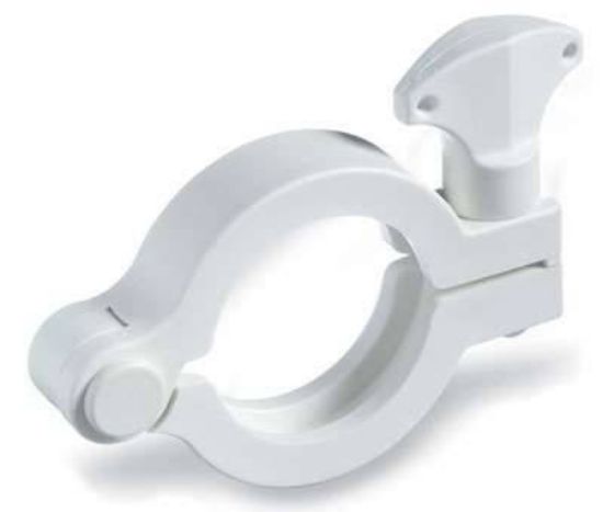 VWR Sanitary Clamp with White Knob, Nylon, 1/2" to 3/4" | John Morris Group