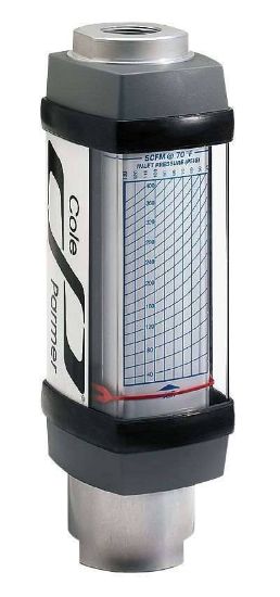 VWR Cole-Parmer Graph-Style Aluminum Flowmeter, 1/4" NPT, 1000 PSI, 1 ...