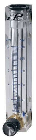 Masterflex Cole-Parmer Valved Acrylic Flowmeter, 5-Scale for Air, 10 ...