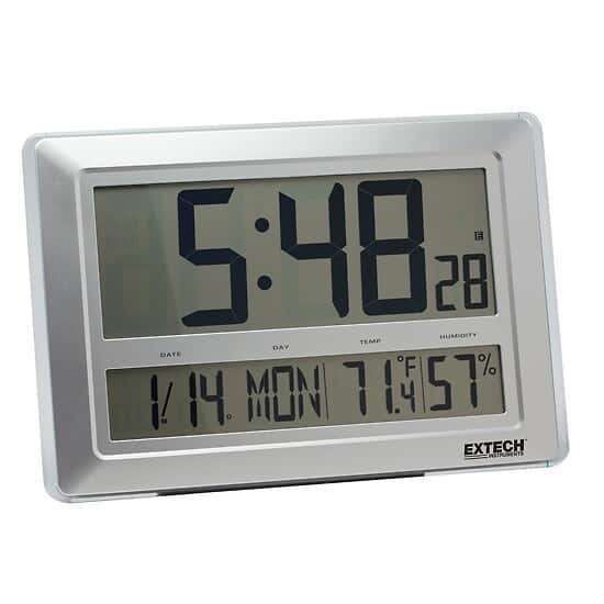 Extech Large Wall/Desktop Clock With Calendar Temperature And RH ...