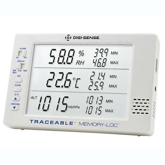 Traceable Memory Loc Thermohygrometer with Barometer NIST Calibration ...