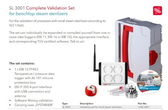 Xylem EBI 12 Data Logger Set for Validation of Bench Top Sterilizers ...
