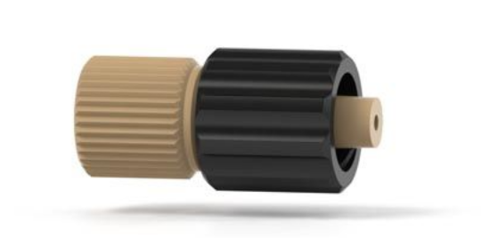 Idex P-656 Threaded Luer Adapter, Natural/Black PEEK, 0.050" Bore, Male ...