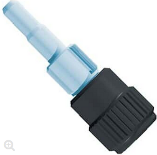 Idex P-799 Conical Adapter, Natural PEEK/Blue ETFE, 0.060" Bore, 1/8 ...