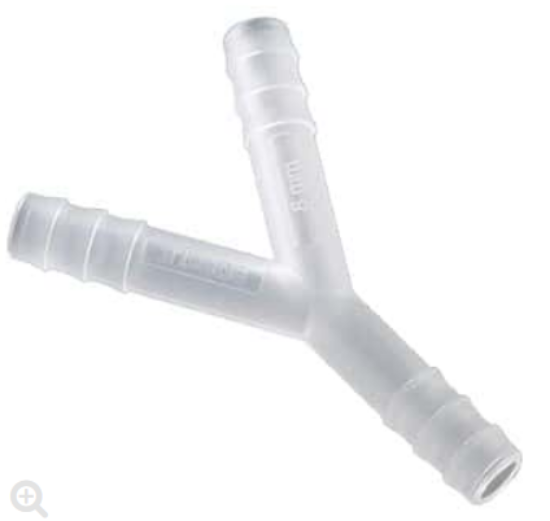 Masterflex Burkle Barbed Y Connector, PVDF, 11-13 mm Tubing; 10/Pk | John Morris Group
