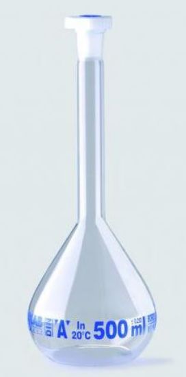 ISOLAB Volumetric Flask 25 ml Clear Glass, Class A, Blue Scale, Batch ...