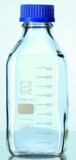 Square shape bottle 1000ml DURAN with screw cap and pouring ring | John ...