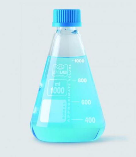 ISOLAB Erlenmeyer Flask, Borosilicate Glass 3.3, 1000 ml, White ...