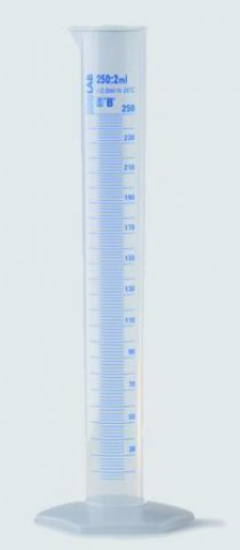 ISOLAB Measuring Cylinder 50 ml, Tall Form PP, Class B, Blue Scale ...