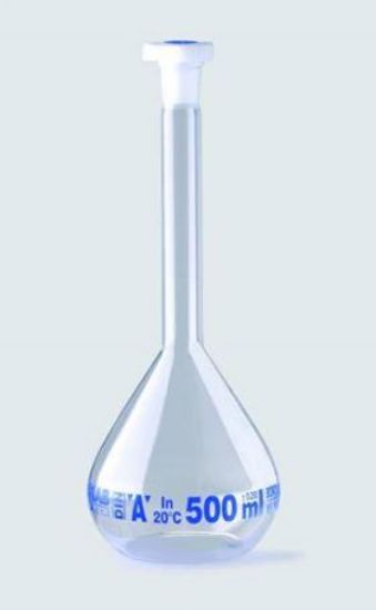 ISOLAB Volumetric Flask 50 ml, Clear Glass, Class A, NS 14/23, Blue ...