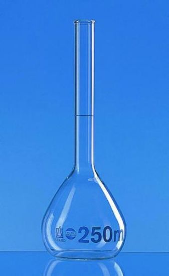 BRAND Volumetric Flask, Class A, 250 ml, Beaded Rim, Borosilicate 3.3 ...