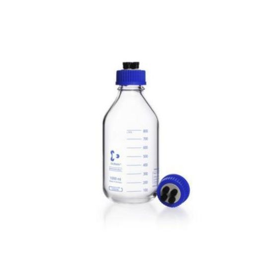 DWK Life Sciences DURAN Laboratory Bottle 1000 ml HPLC GL 45 4-Port Screw Cap | John Morris Group