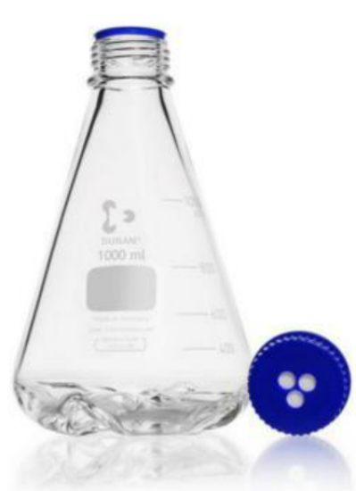 DWK Life Sciences DURAN Baffle Flask, 1000 ml GL 45, 4 Bottom Baffles ...