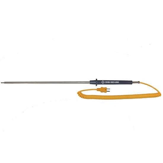 Digi-Sense Type K Extra-Long Stainless Steel Probe, 10" L x 0.125" Dia ...
