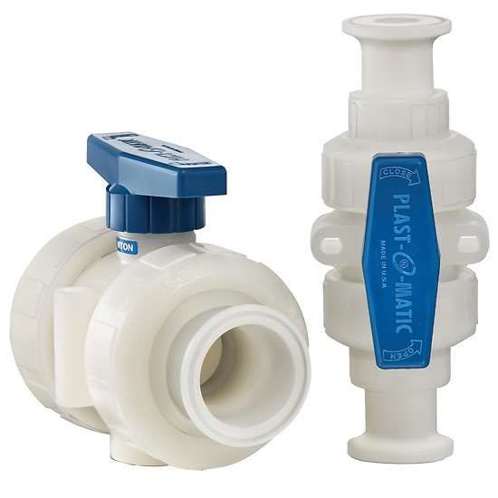 VWR Sanitary Plastic Ball Valve 2-Way 1" Ladish Tri-Clamp Polypropylene ...