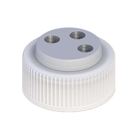 Cole-Parmer VapLock Solvent Delivery Cap 304 SS Thread Inserts Three 1/ ...