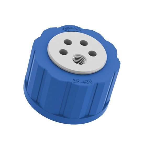 Diba Omnifit T-Series Solvent Bottle Cap, GL38/38-430 Glass, 4 Luer ...