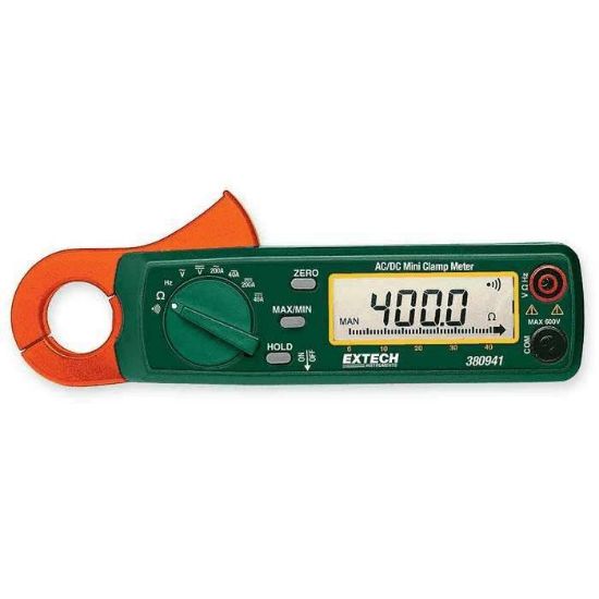 Extech Mini Clamp Meter 200A AC/DC, True RMS, Large LCD Display ...