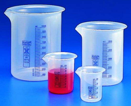 Griffin beaker 2000ml, blue graduation PP, low form, autoclavable up to ...