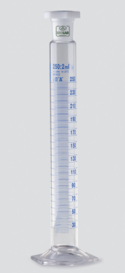 ISOLAB Mixing Cylinder 100 ml, Tall Form Glass, Class A, Blue Scale ...