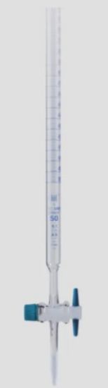 ISOLAB Burette 25:0.05 ml Glass Class AS with PTFE Stopcock Blue Scale ...