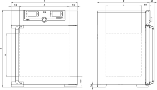 Memmert Paraffin Oven UN110pa, Natural Convection, TwinDISPLAY, 108 L ...