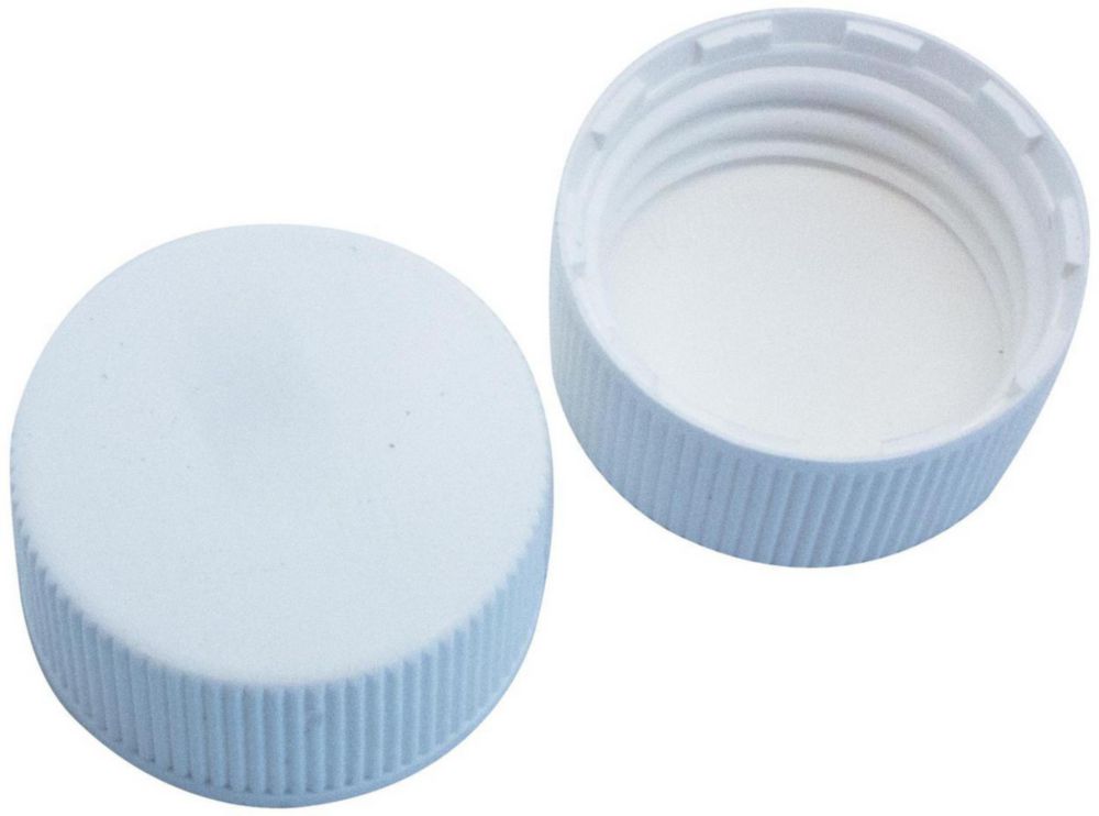 LLG Labware 24 mm PP Screw Cap, White, Closed Top, Pack of 100 pcs ...