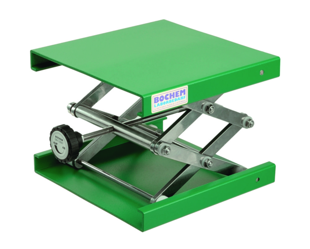 Lab-Jack, aluminium green 100 x 100 mm, with adjusting wheel ...