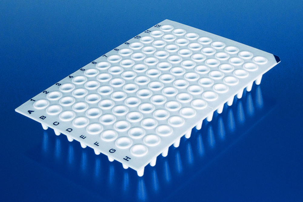 PCR-plates 96-well w/o frame, Low Profile, white, blue coding, pack of ...