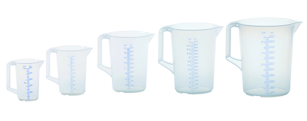 Measuring jug 1000ml, PP, 2 scales transparent, closed handle ...
