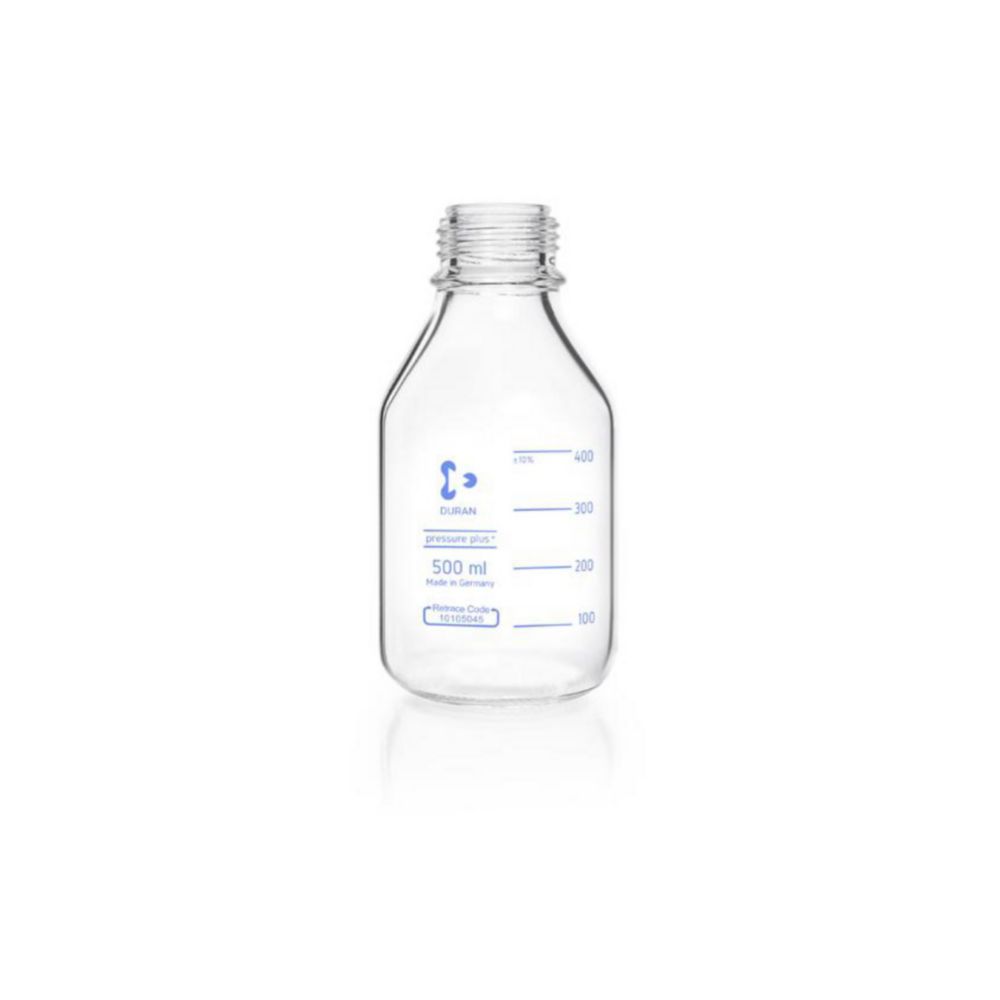 Laboratory bottle 500 ml, clear Pressure Plus, GL45, DURAN®, pressure ...