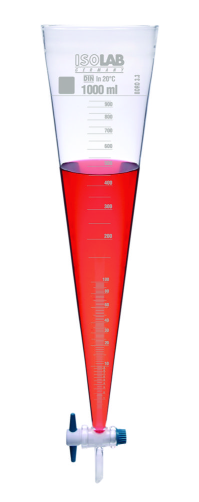 Imhoff cone, 1000ml glas, with stopcock | LabFriend Singapore