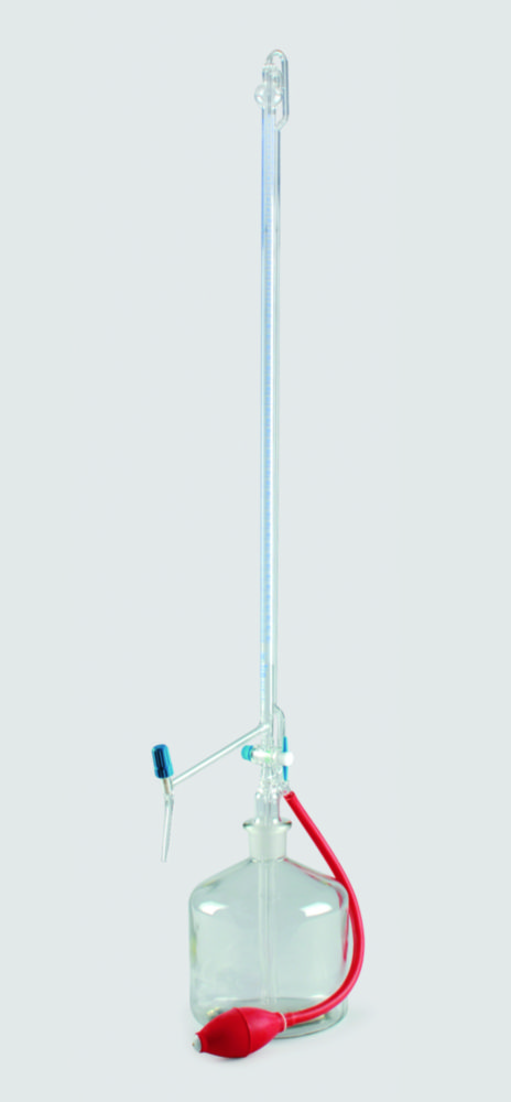 Automatic burette 25:0,05 ml clear, class AS, with glass cock with PTFE ...