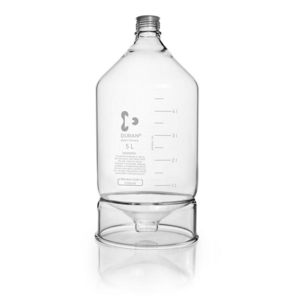 HPLC reservoir-bottle 5000 ml clear, conical, GL 45 | LabFriend ...