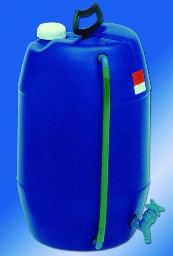 Carboys,PE,blue,cap. 30 ltrs with level display tube and stopcock ...