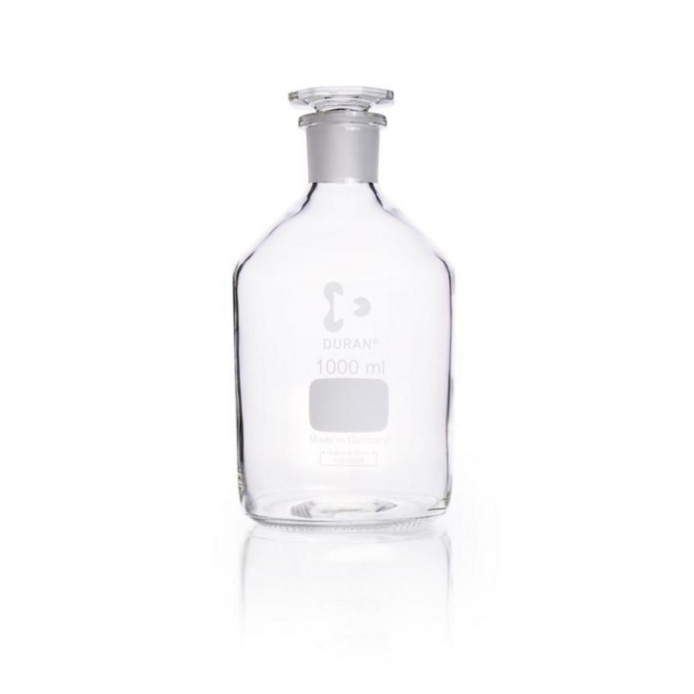 Narrow neck reagent bottles,DURAN®,clear glass with NS glass stopper ...