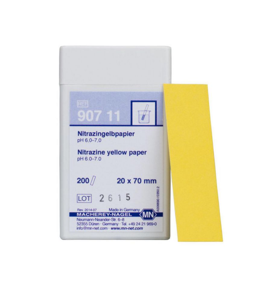 Nitrazine yellow paper 20x70 mm box of 200 strips | LabFriend Australia