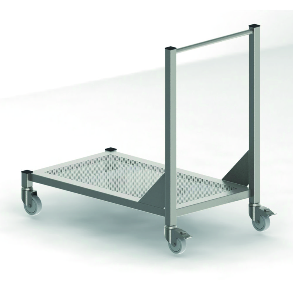 Cleanroom transport trolley with smooth shelves 3 shelves, 800 x 600 x ...