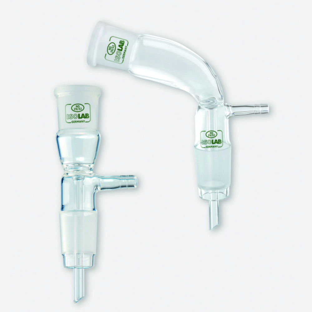 Adapter for vacuum, with nozzle cone and socket NS 14/23, bent form ...