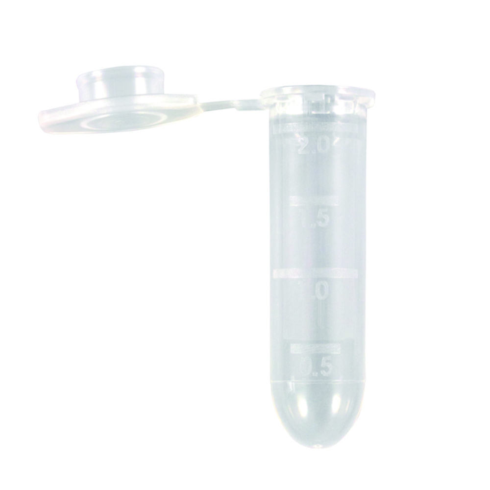 Microcentrifuge Tubes 2.0 ml, natural PP, with lid, pack of 1000 ...