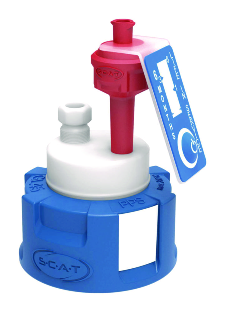 SafetyCap I, V2.0, GL45, preperative 1x PTFE-fitting 6,35 mm OD + air ...