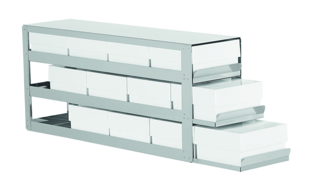 Sliding shelf rack for upright freezer for (hxd) 2x3 = 6 boxes 75mm ...
