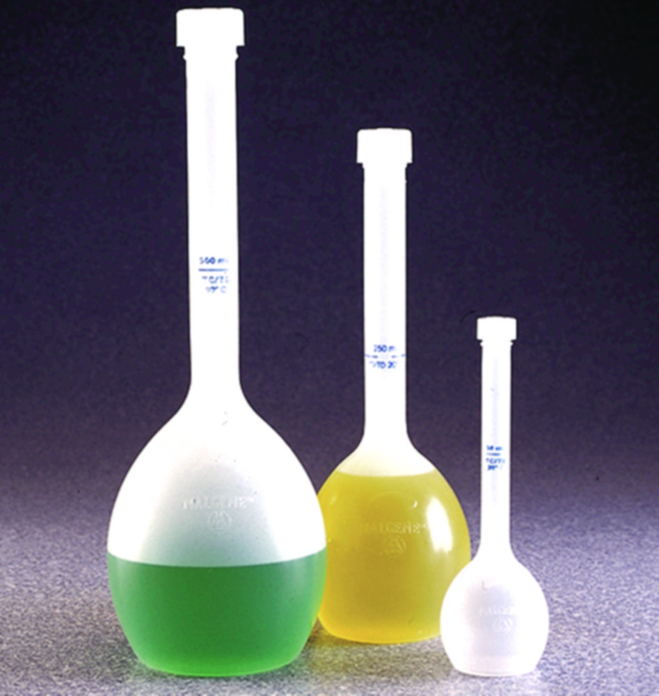 Volumetric flask 200 ml, PP class B, with screw cap | LabFriend ...