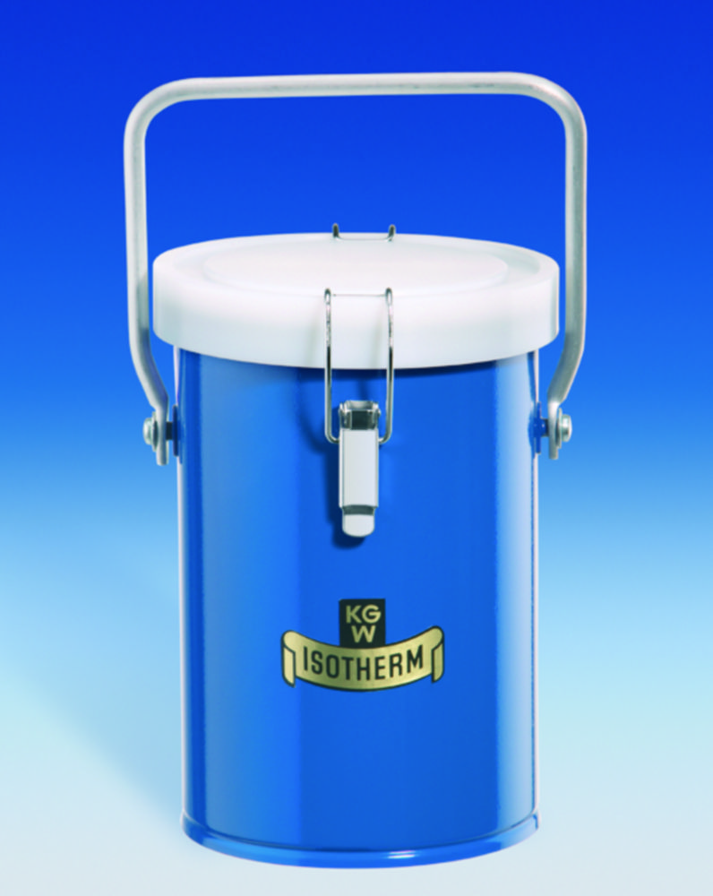 Dewar transport vessels,metal jacket, cap. 3 ltrs., 28 B, blue-coated ...